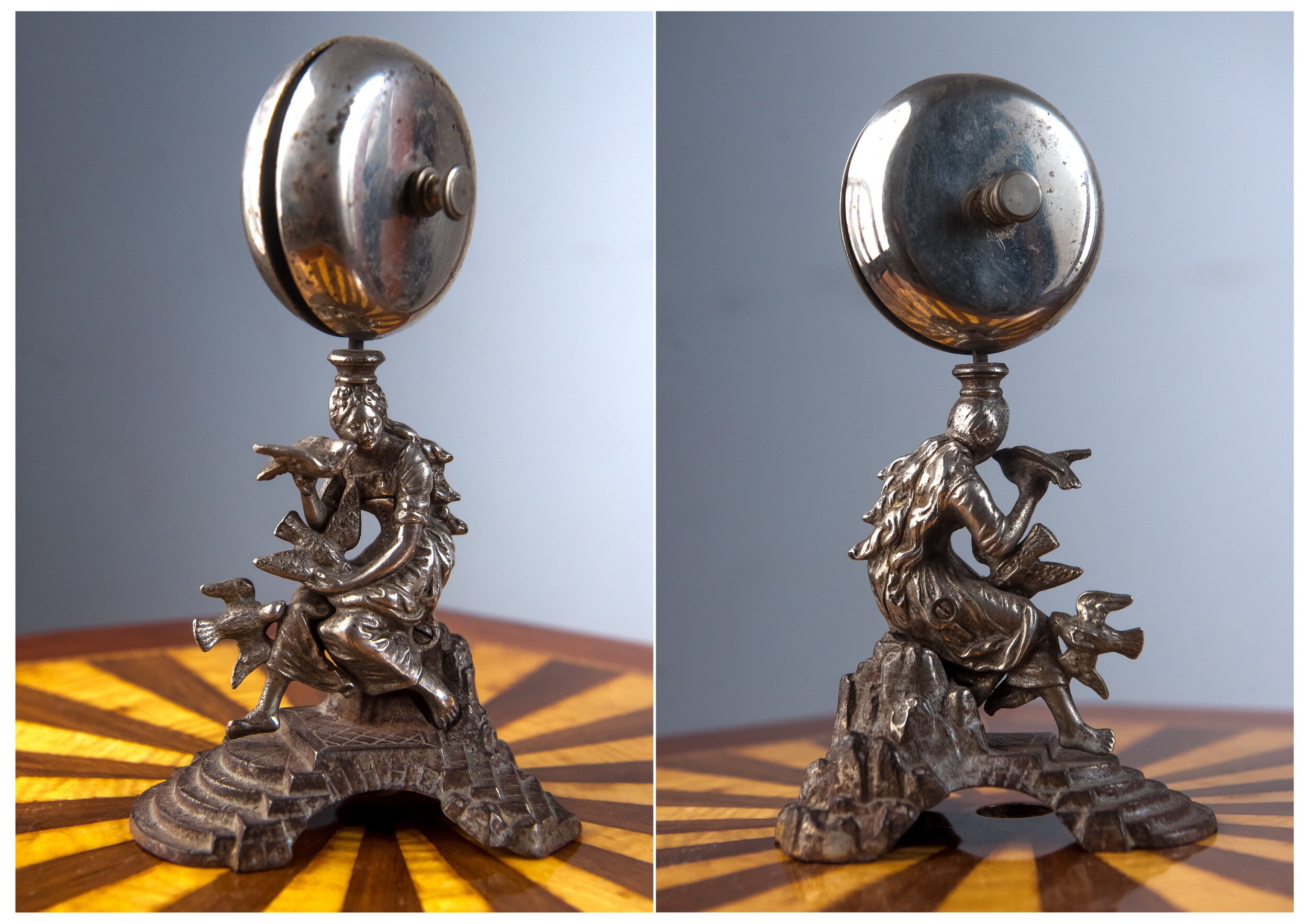 RARE Antique Hotel Bell/ Antique Desk Bell/ Front Desk Bell/ Desk Bell ...