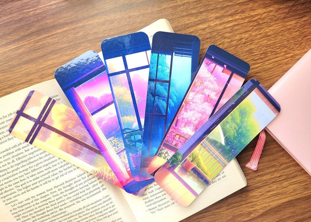 Spring Scenery Cute Aesthetic Bookmark Set | Rainy Spring Themed Thick ...