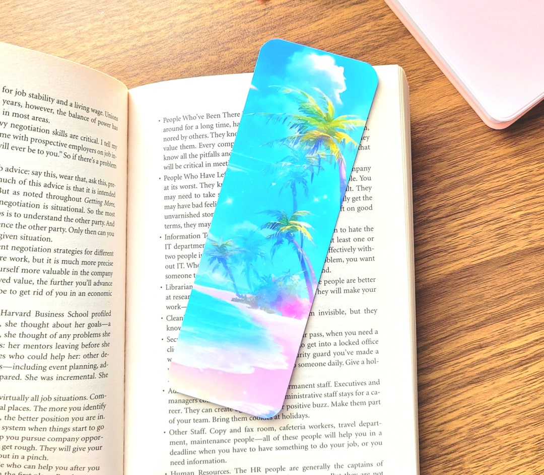 Summer Scenery Bookmark Watercolor Art, Beach Bookmark, Ocean Lover ...
