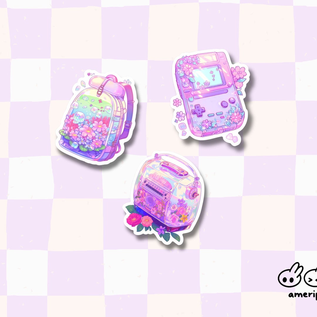 Pink Aesthetic Vintage Stickers Set | Girly Nostalgic Retro 90s ...