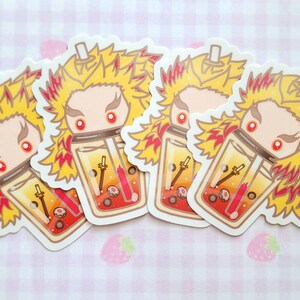 Demon Fire Breathing Anime Boba Drink Sticker | Thick Weatherproof ...