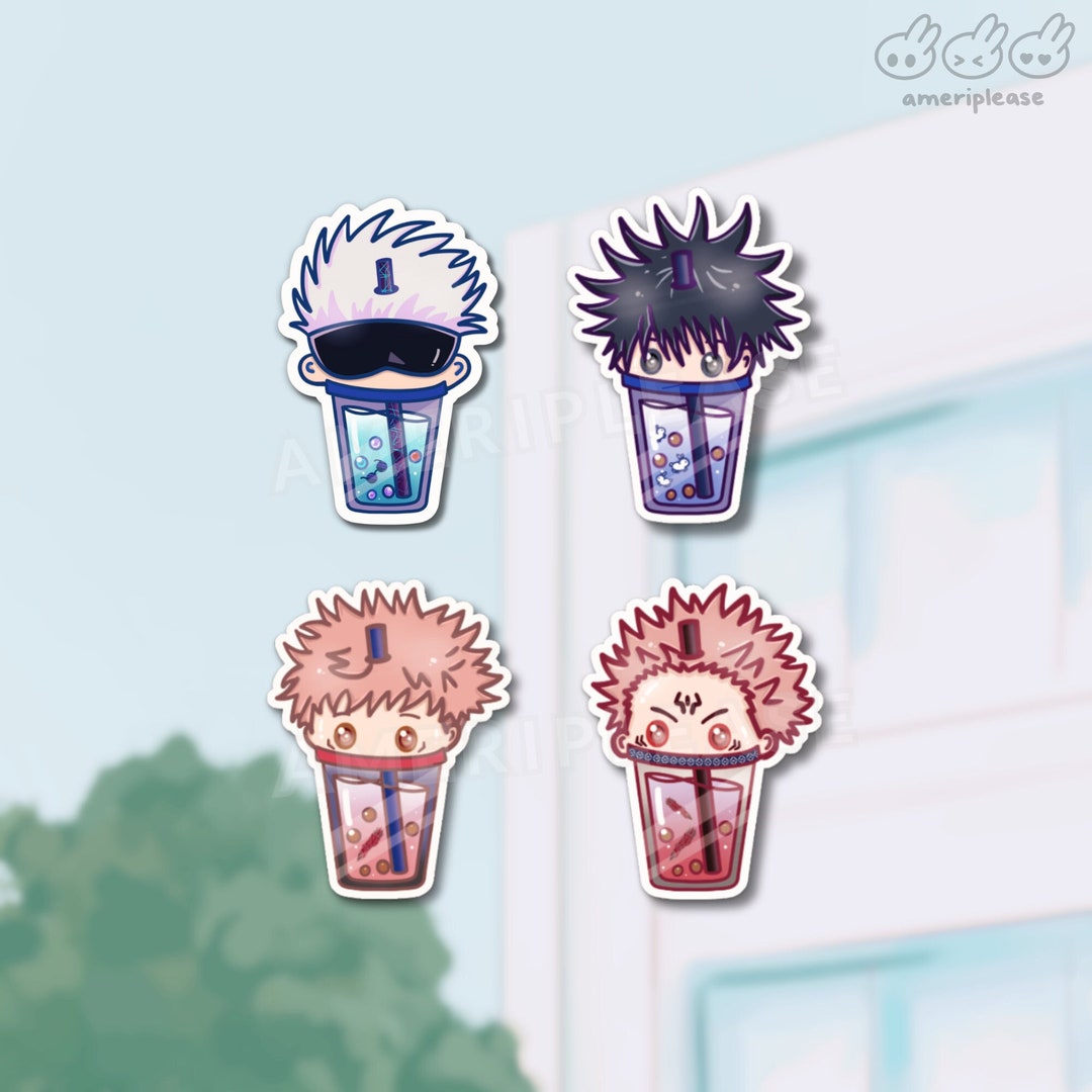Cute Kaisen Anime Boba Sticker | JJK | Chibi Set Pack | Kawaii Gift for ...