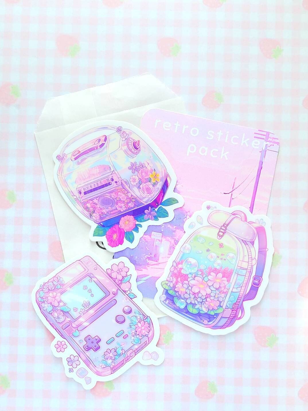 Pink Aesthetic Vintage Stickers Set Girly Nostalgic Retro - Etsy