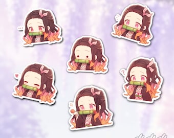 Demon Chibi Anime Characters Sticker Set Waterproof Laminated Gift Art ...