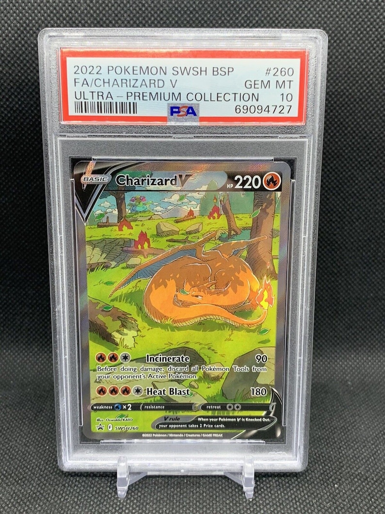 PSA 10 CHARIZARD Full Art or Gold or Rainbow 1st Edition & More AUTHENTIC Graded Pokémon Card ...