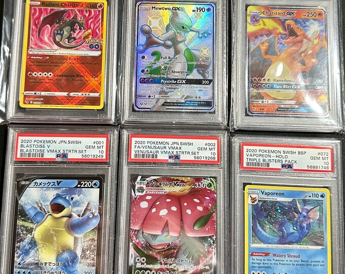 PSA 10 Graded Pokémon Card 5 Ultra Rare 5 Holo Pokemon Mystery Pack Box ...