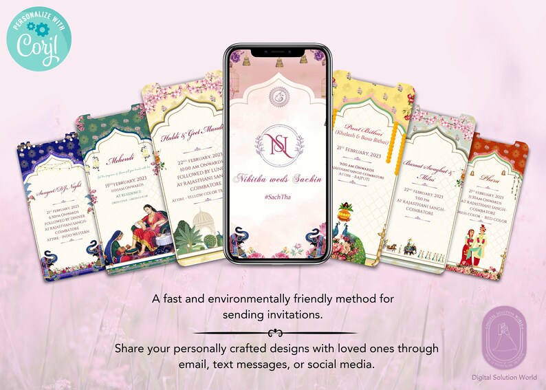 Online Digital Invitation Card Invitation Card for Wedding Traditional ...