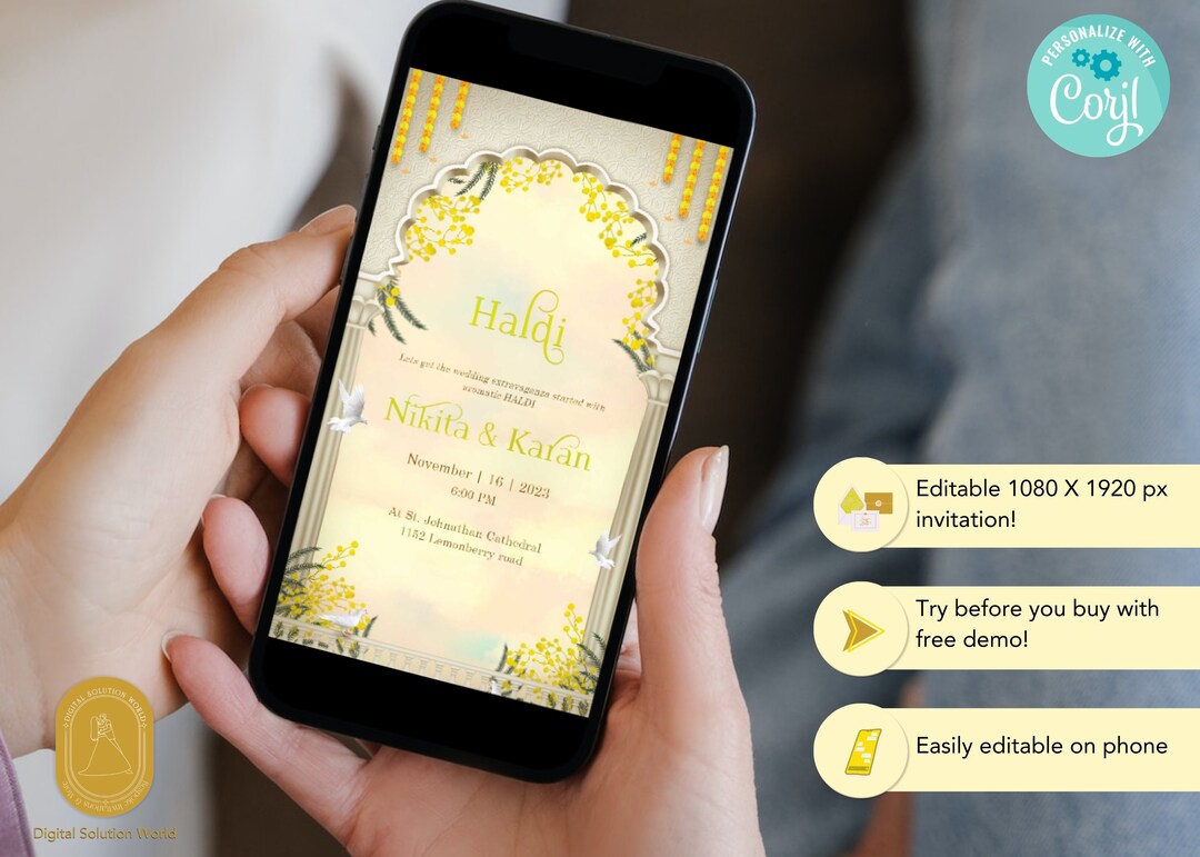 Wedding Haldi Invite Haldi Invitations Digital Haldi Invites Haldi ...