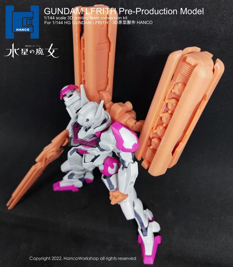 1/144 Lfrith Pre-production Model 3D Printing Conversion Kit for HG ...