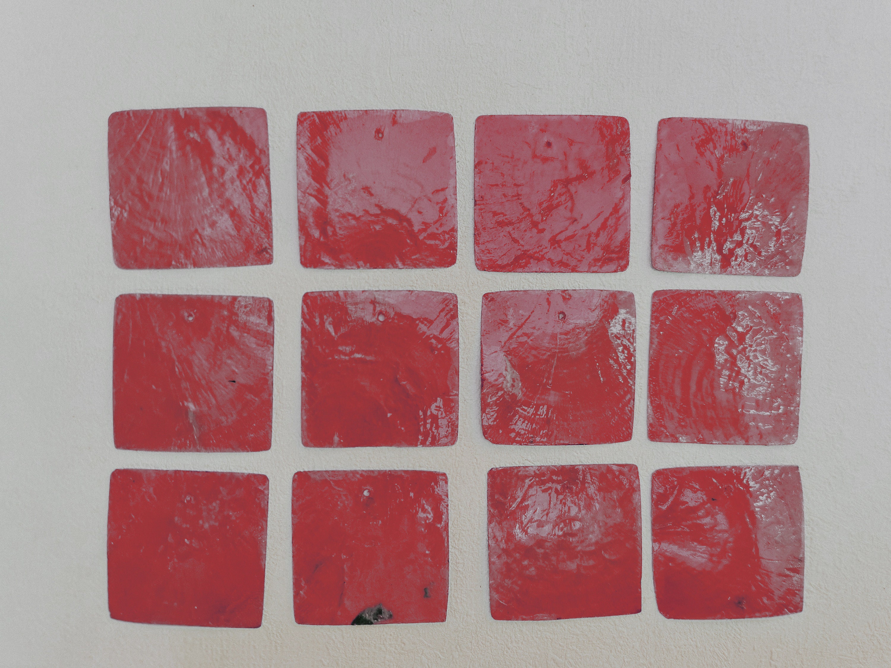 X50 1.75 Inch Square Capiz Shell Shape / Red Colour / 1 Hole /wedding ...