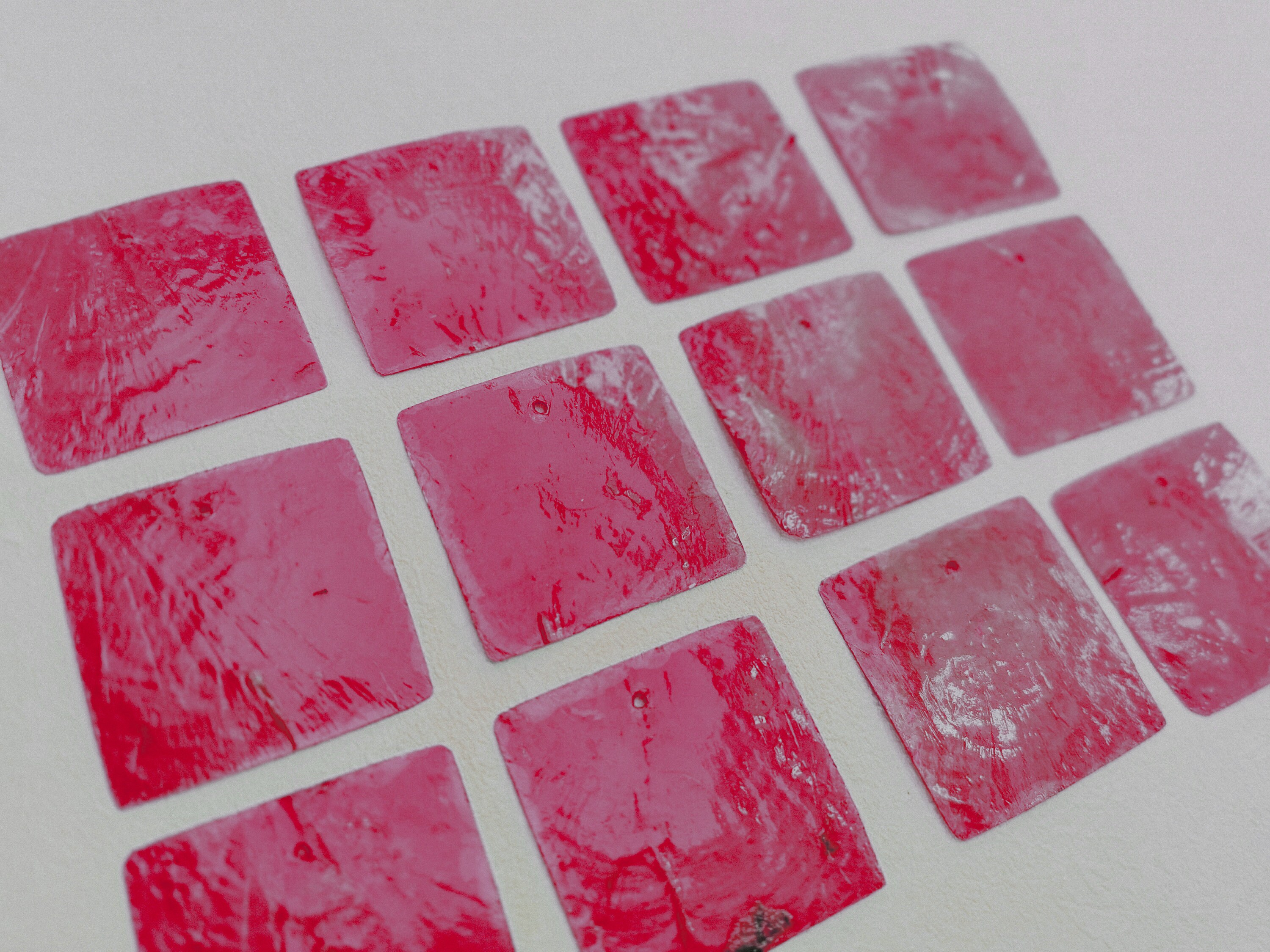 X50 1.75 Inch Square Capiz Shell Shape / Red Colour / 1 Hole /wedding ...