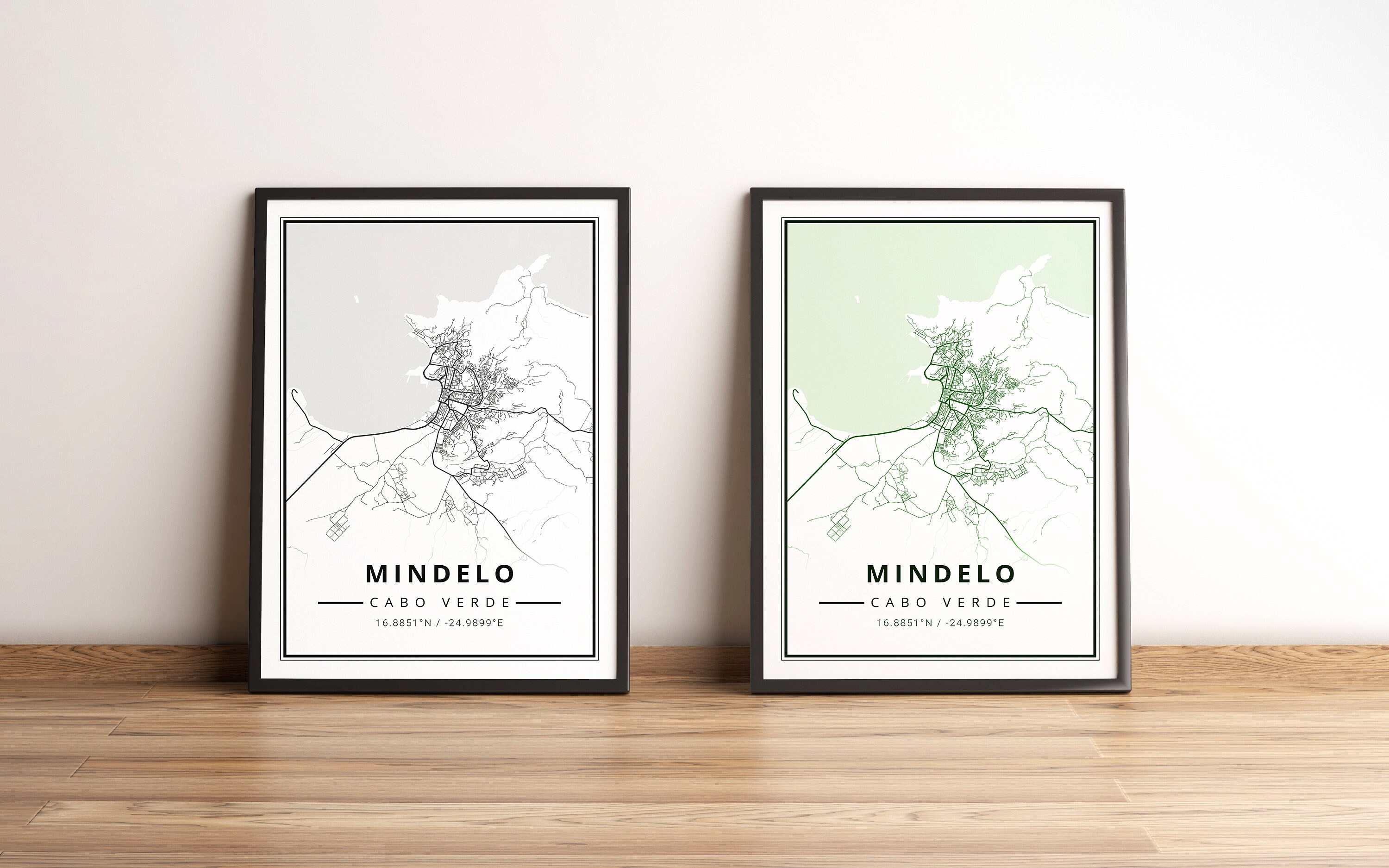 Mindelo Map Mindelo Cape Verde Cabo Verde City Map Town | Etsy