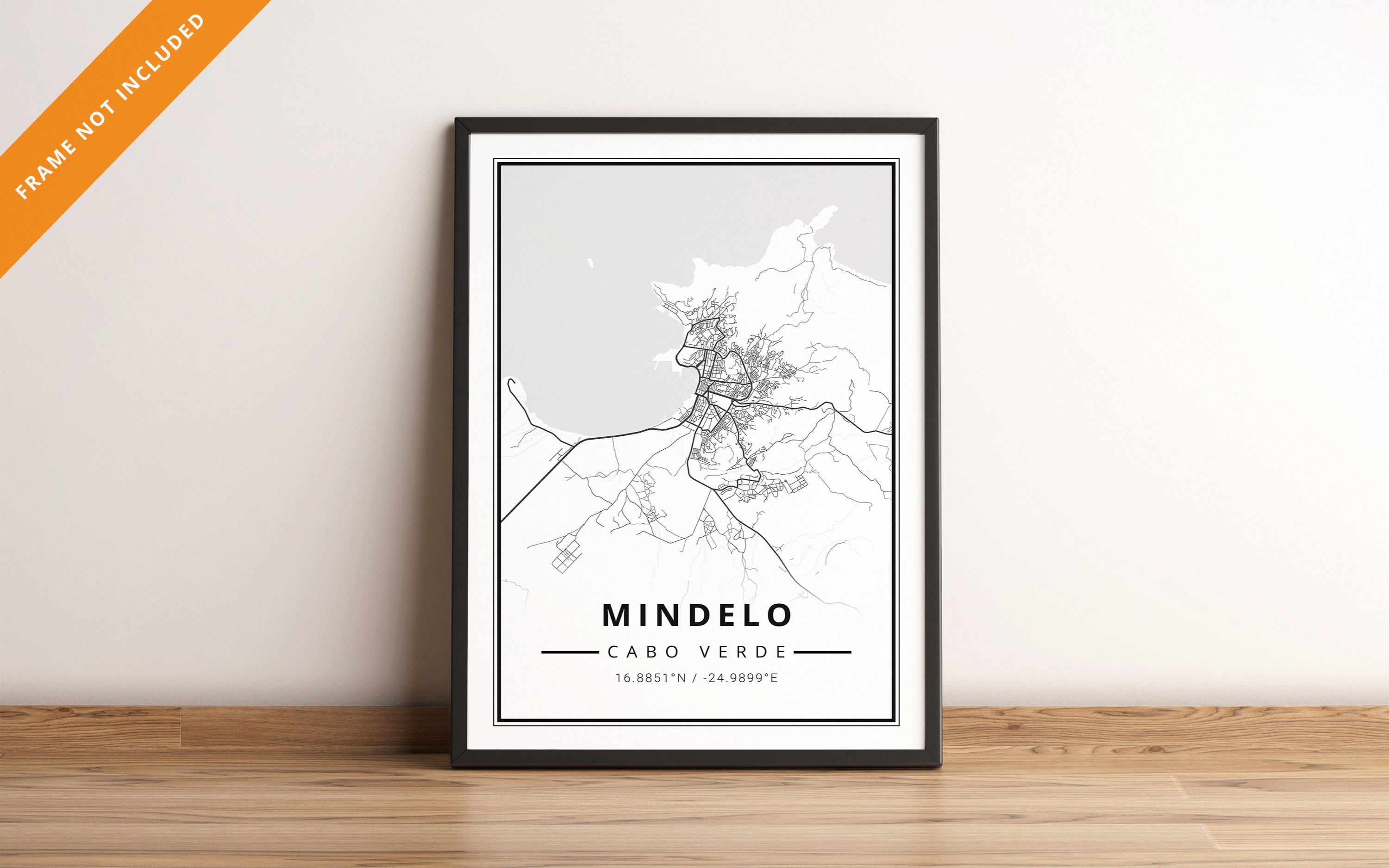 Street Map Poster of Mindelo, Sao Vicente, Cape Verde (cabo Verde, Cape ...