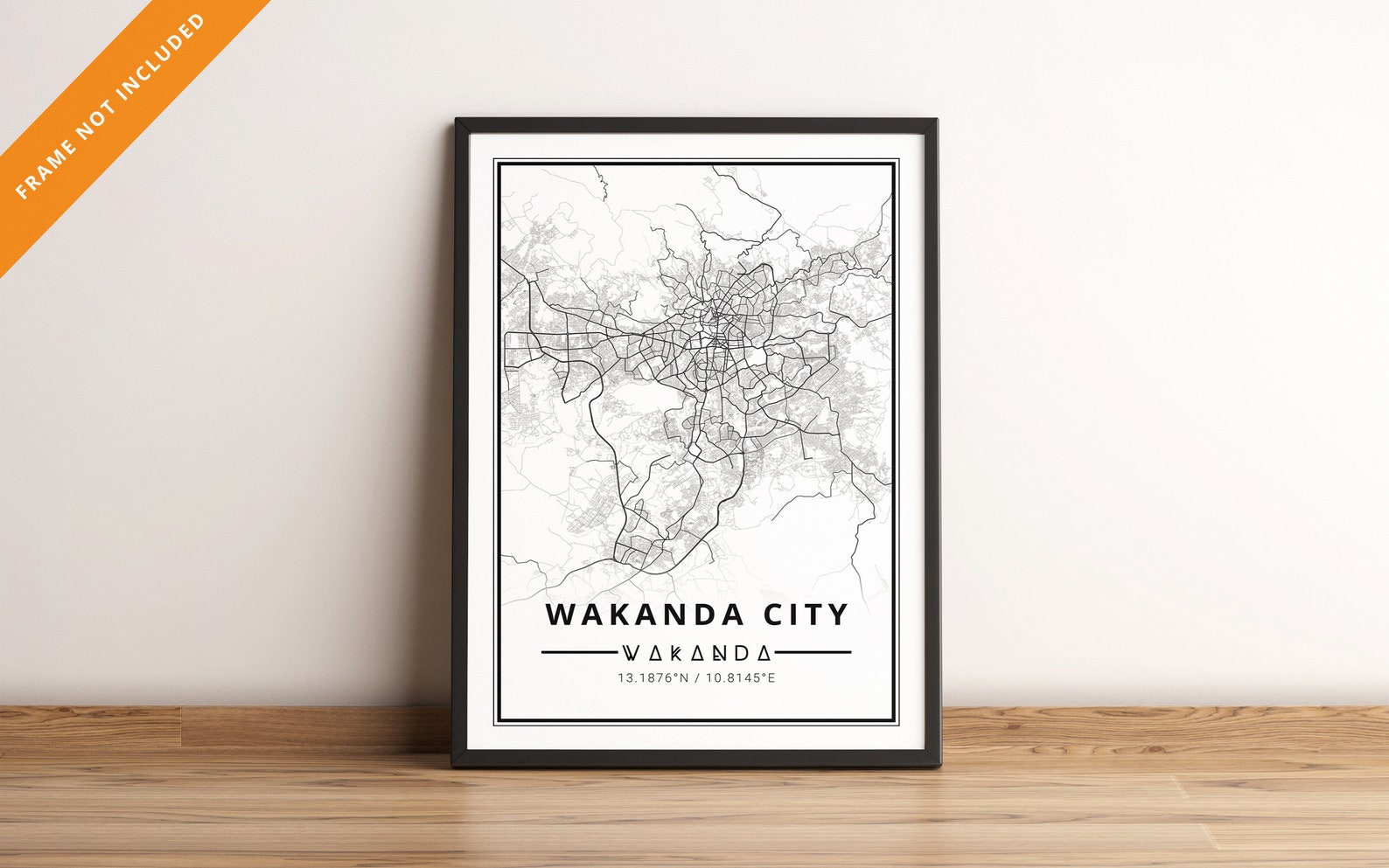 Street Map Poster of Wakanda City, Wakanda, Africa Poster Map ...