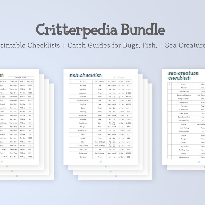 Acnh Guide Checklist - Etsy