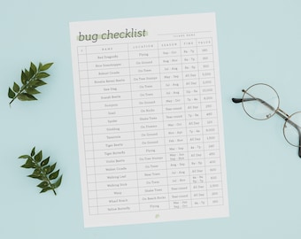 Minimalist ACNH Fish Checklist Catch Guide Modern | Etsy