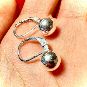 Sterling Silver Leverback Earrings, 925 Sterling Silver Earrings ...