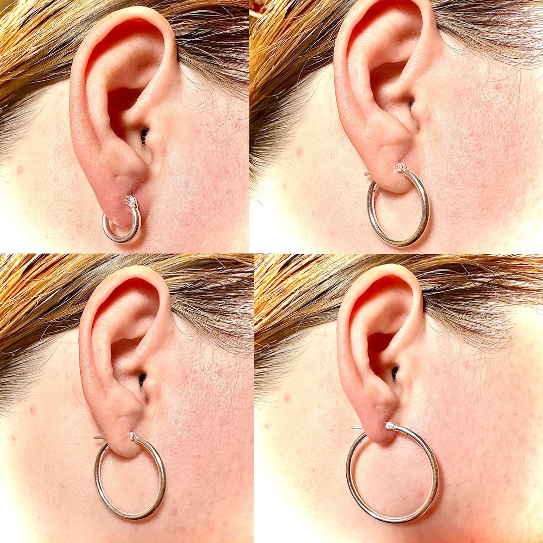 Hoop Earrings Silver Thick 2MM, Sterling Silver 925, Hoop Earrings Women Men, Earrings Hoops ...