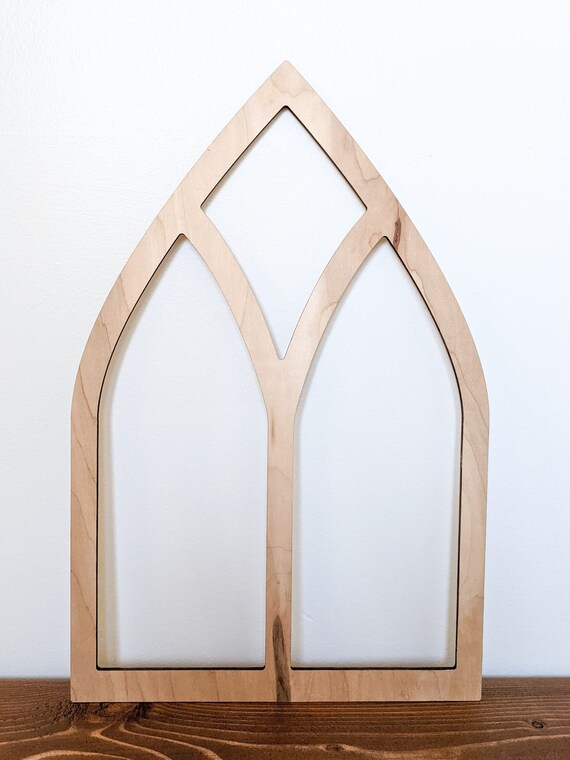Simple Wooden Cathedral Window Frame | Etsy