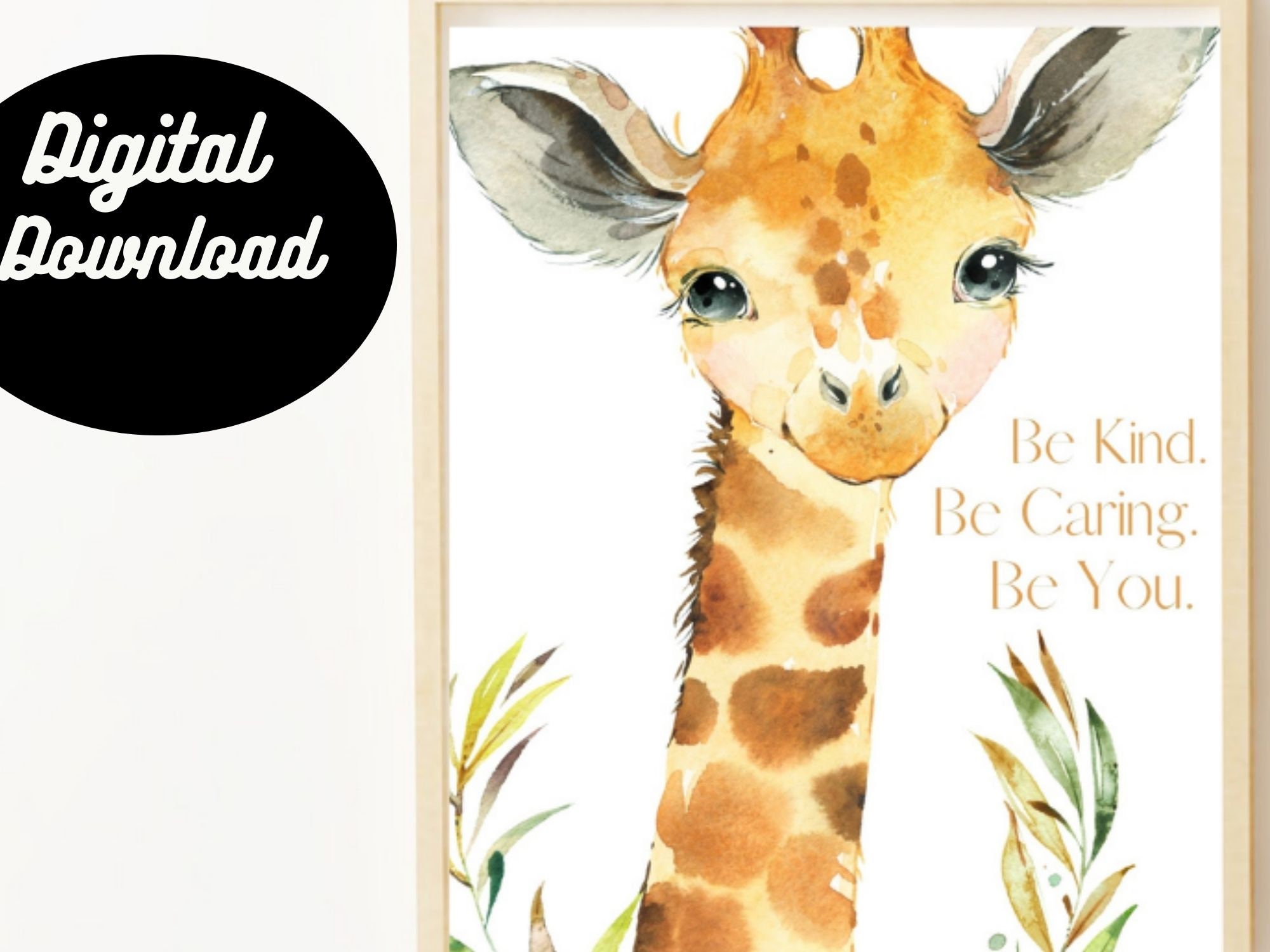 Be Kind Giraffe Poster Size Digital Download 18 X 24 - Etsy UK