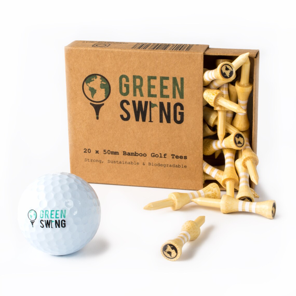 Green Swing Bamboo Golf Tees 50mm / Fuerte Biodegradable - Etsy España