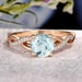 Round Aquamarine Engagement Ring, Aquamarine Infinity Ring, Intertwined ...