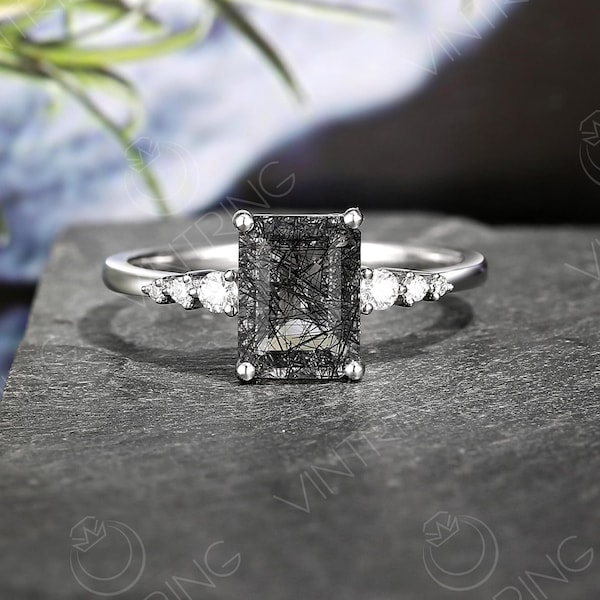 Rutilated Quartz Engagement Ring - Etsy