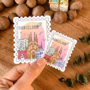 Barcelona Spain Sticker Barcelona Sticker Barcelona Skyline - Etsy