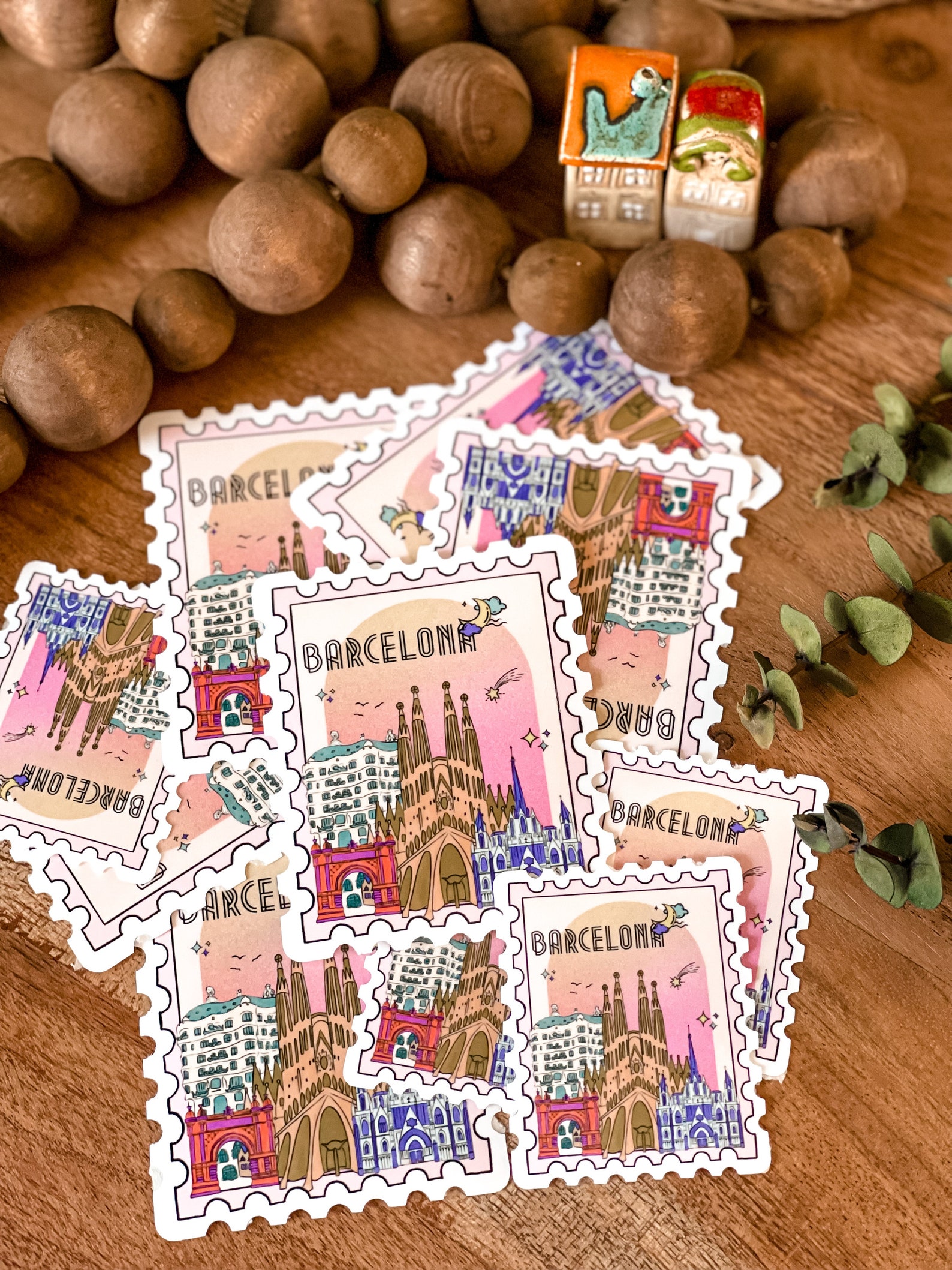 Barcelona Spain Sticker Barcelona Sticker Barcelona Skyline - Etsy