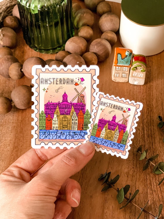 Amsterdam Sticker Amsterdam Illustration Sticker Netherlands | Etsy