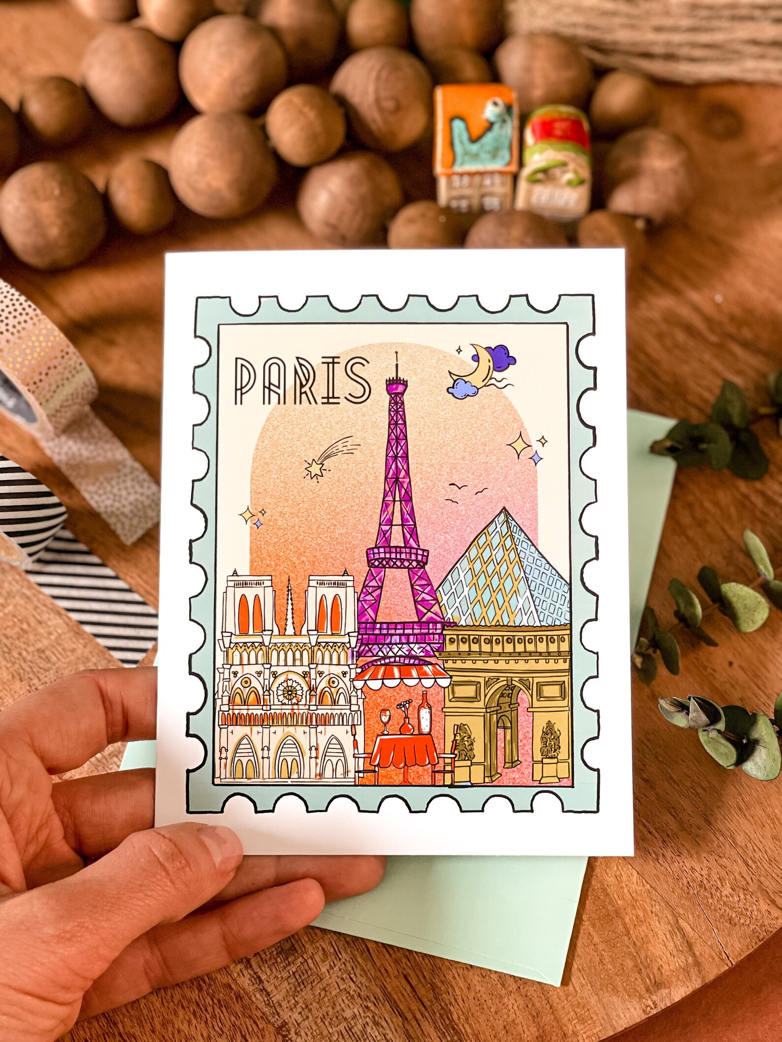 Paris Greeting Card Paris Postcard Paris Gift Travel - Etsy