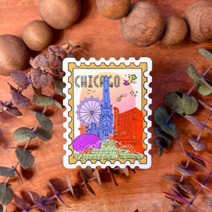 Chicago Sticker, Chicago City Sticker, Chicago Skyline Vinyl Sticker ...
