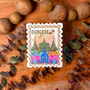 Bangkok Thailand Sticker: Colorful Illustration, Waterproof Vinyl - Etsy