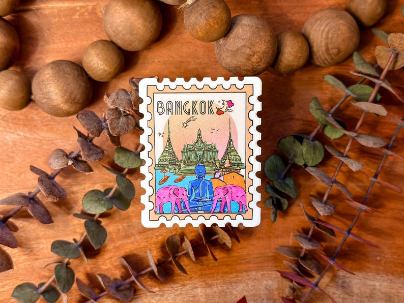 Bangkok Thailand Sticker: Colorful Illustration, Waterproof Vinyl - Etsy
