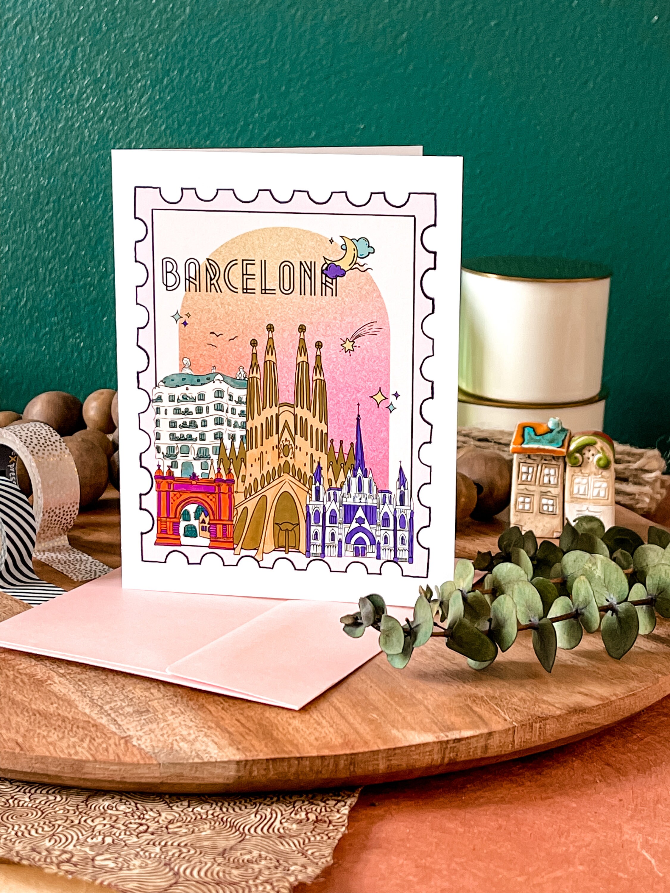 Barcelona Greeting Card, Barcelona Postcard, Spain Barcelona Gift ...