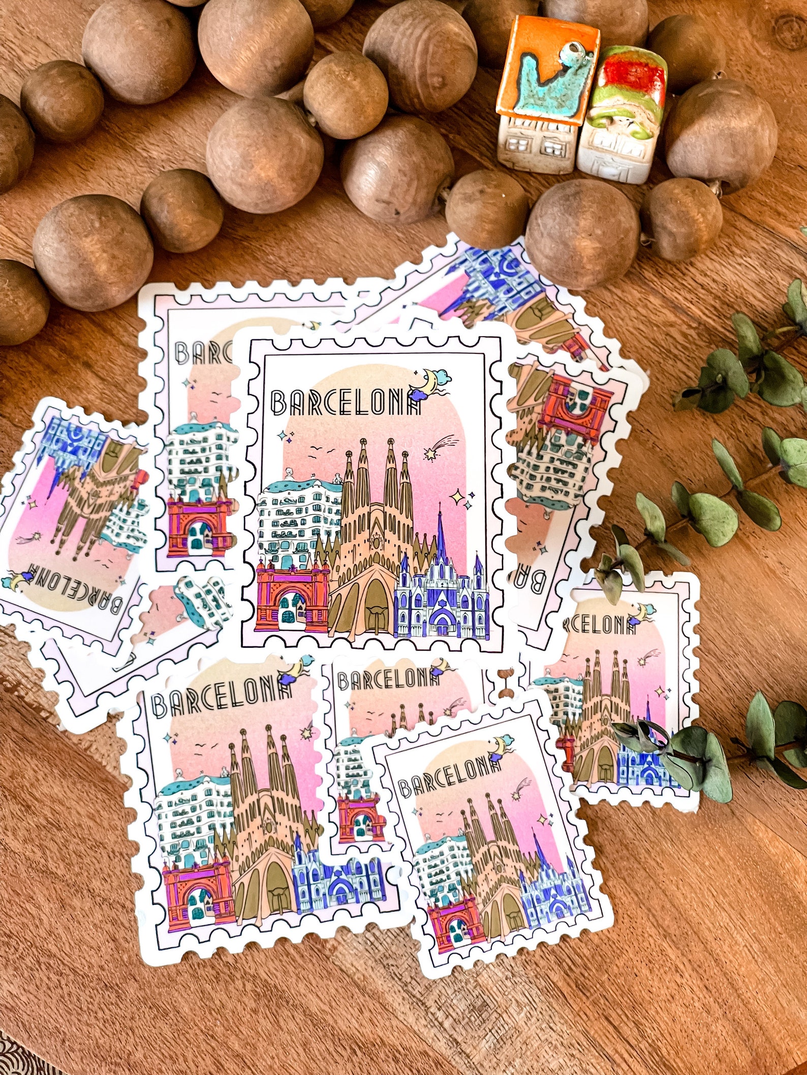 Barcelona Spain Sticker Barcelona Sticker Barcelona Skyline - Etsy