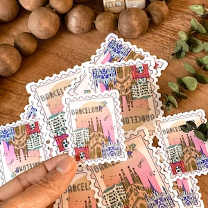 Barcelona Spain Sticker Barcelona Sticker Barcelona Skyline - Etsy
