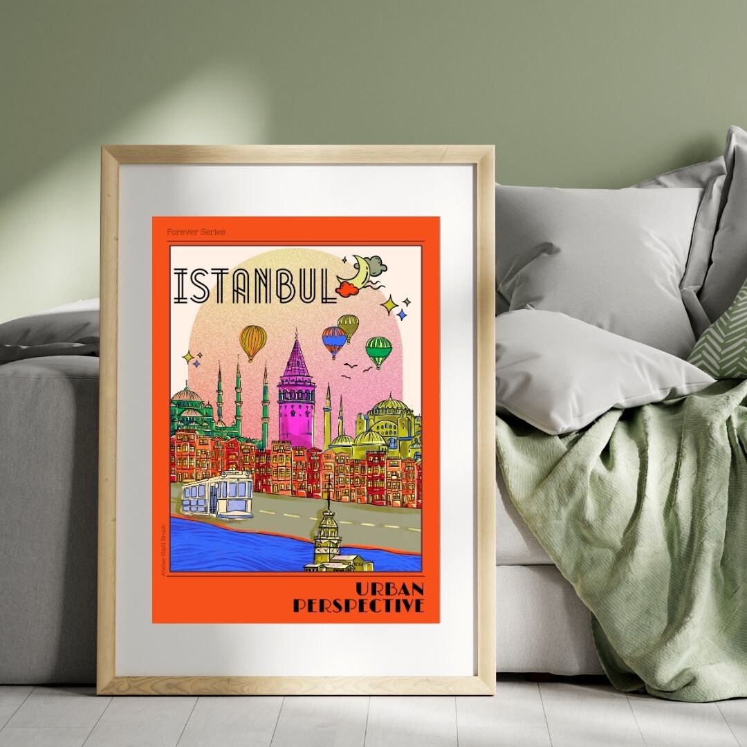 Istanbul, Turkey Wall Art, Turkey Poster, Istanbul Print, Stamp Art ...