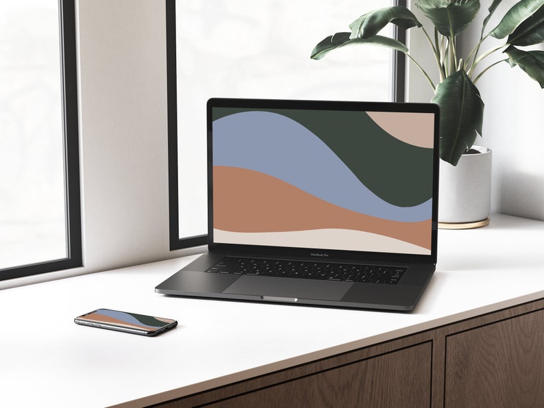 Aesthetic Boho Digital Wallpaper MacBook Desktop Laptop Minimalist ...