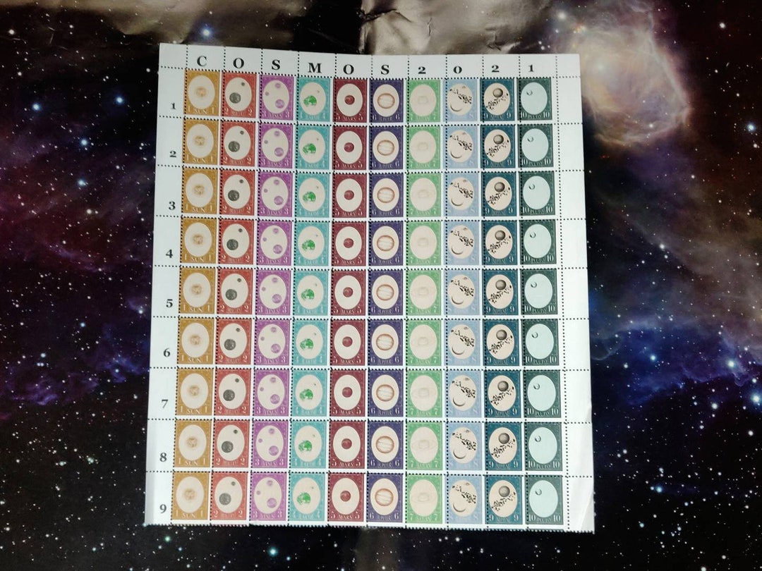 Mail Art Stamps Cosmos 2021 Original Cinderella Stamp Set of 10 Stamps ...