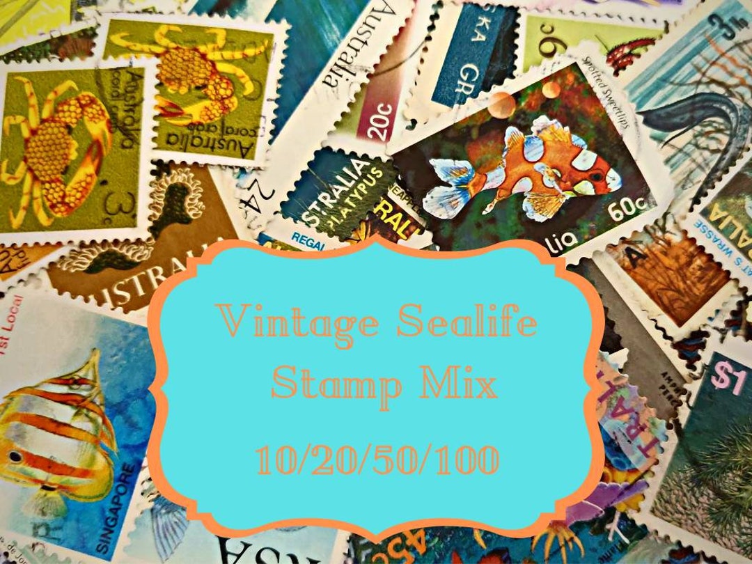 Fish/ocean/sealife Themed Postage Stamps Mainly Used, for Collecting ...