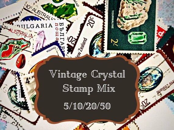 Crystal/minerals/gemstones Postage Stamp Set Kit Used Stamps | Etsy