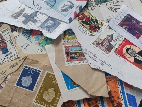 Mixed World Postage Stamp Kiloware on Paper Stamp Collecting | Etsy