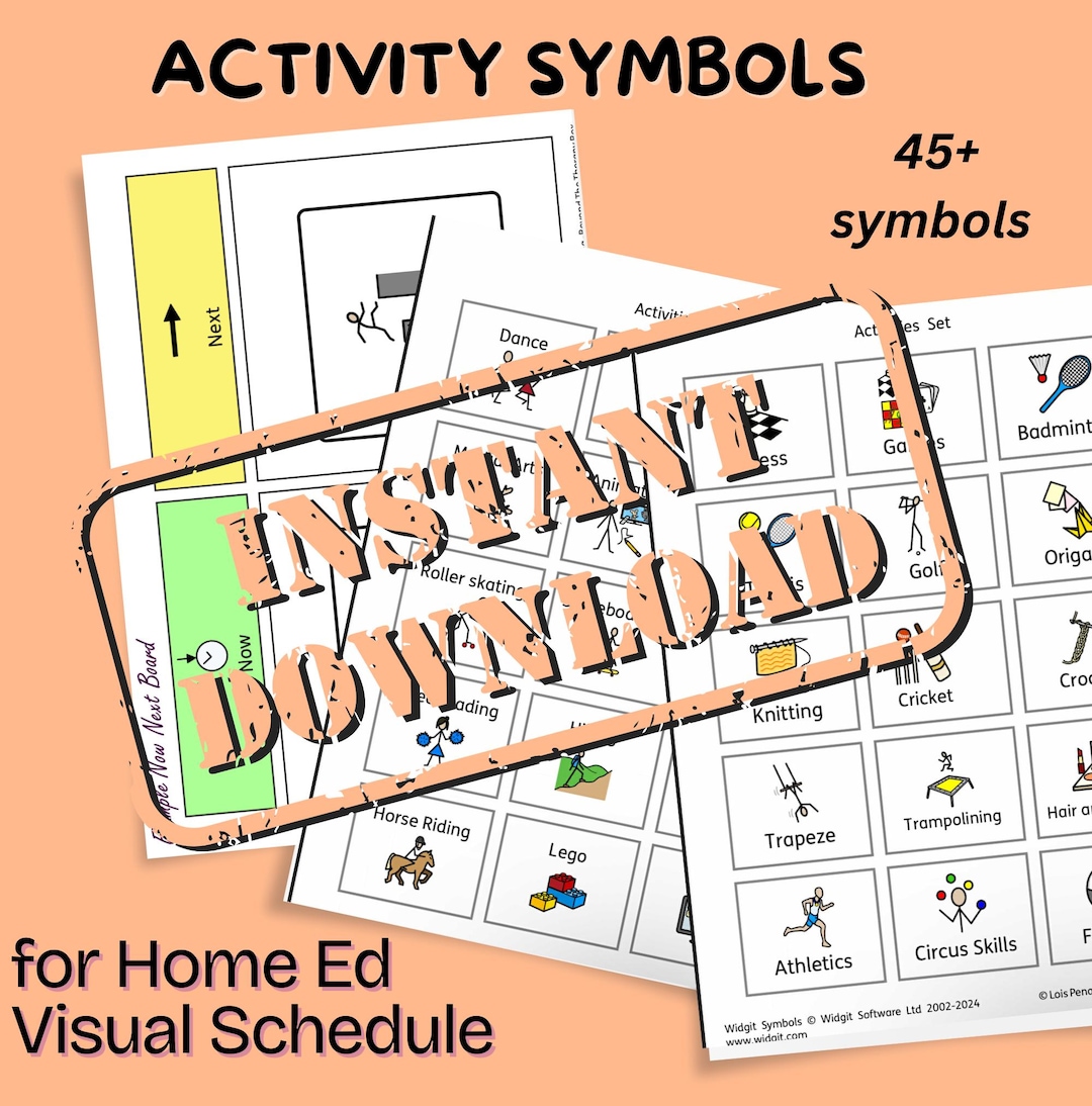 Activity Symbols Visual Schedule for Home Schooling Additional ...