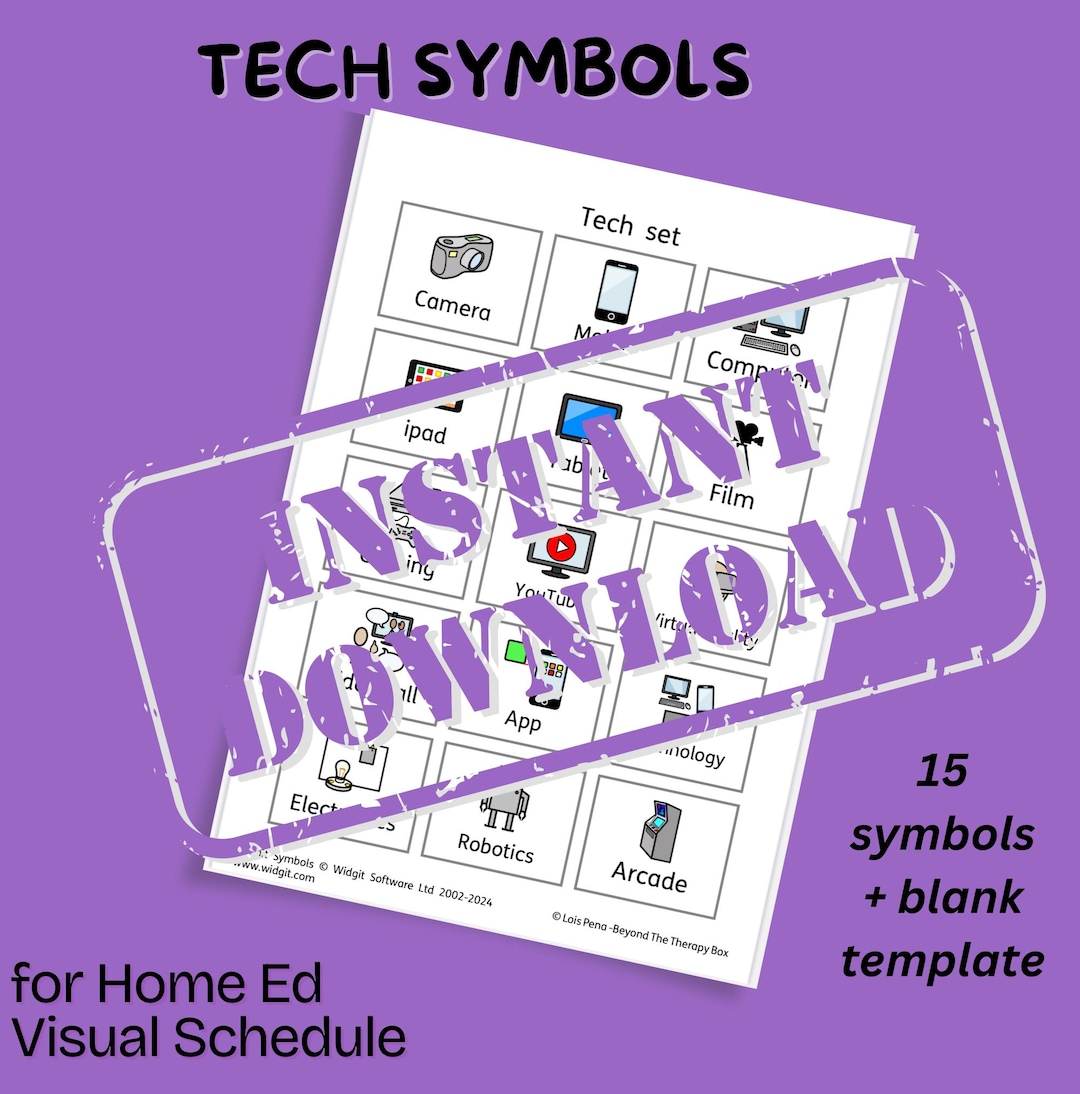 Technology Symbols Visual Schedule for Home Schooling Communication ...
