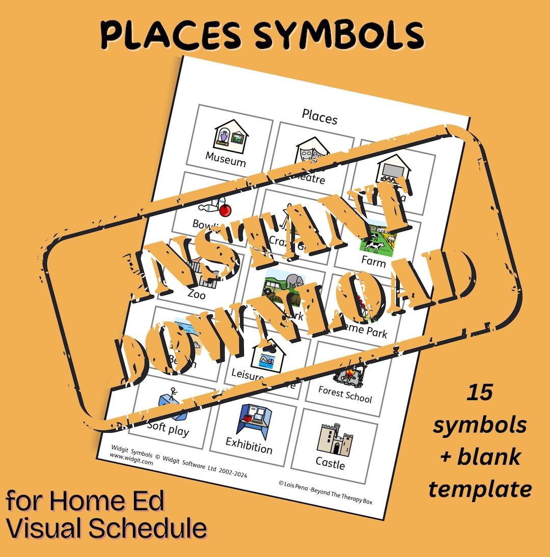 Places to Visit Symbols Visual Schedule for Home Schooling Additional ...