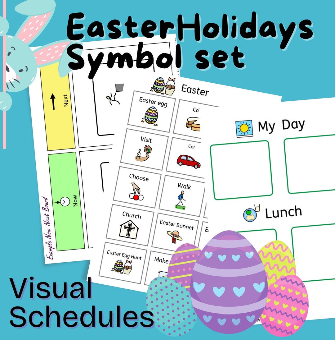 Visual Schedule Easter Holidays Autism Anxiety Neurodivergence Special ...
