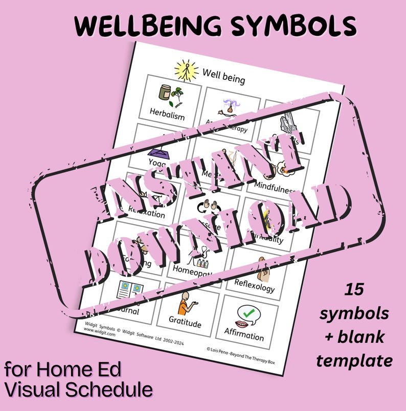 Wellbeing Symbols - Visual Schedule for Home Schooling Additional ...