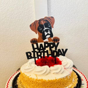 Boxer Dog Themed Cake Topper - Reusable Year After Year! - Etsy