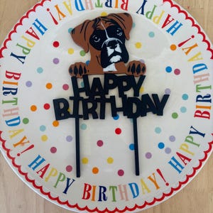 Boxer Dog Themed Cake Topper - Reusable Year After Year! - Etsy